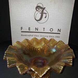 Fenton | Dining | Vintage Fenton Smooth Rays 9 Carnival Glass Bowl ...